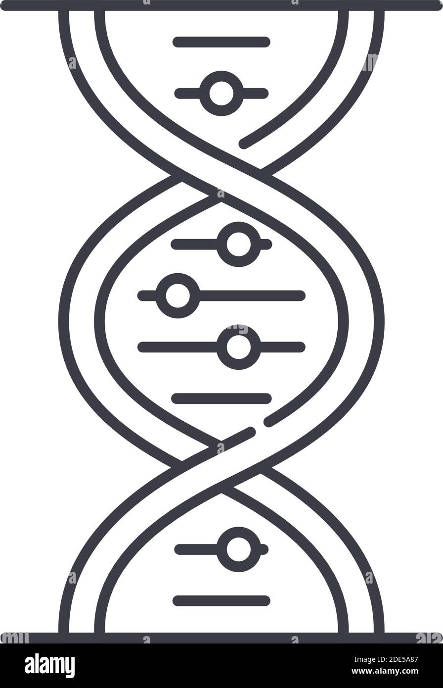Genetic dna icon, linear isolated illustration, thin line vector, web ...