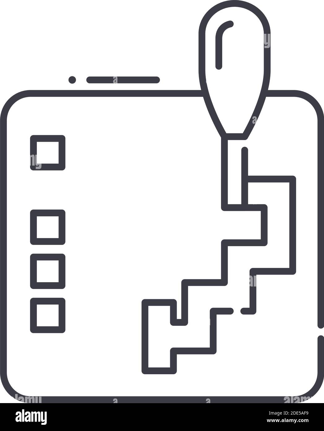 Gear box icon, linear isolated illustration, thin line vector, web design sign, outline concept ...