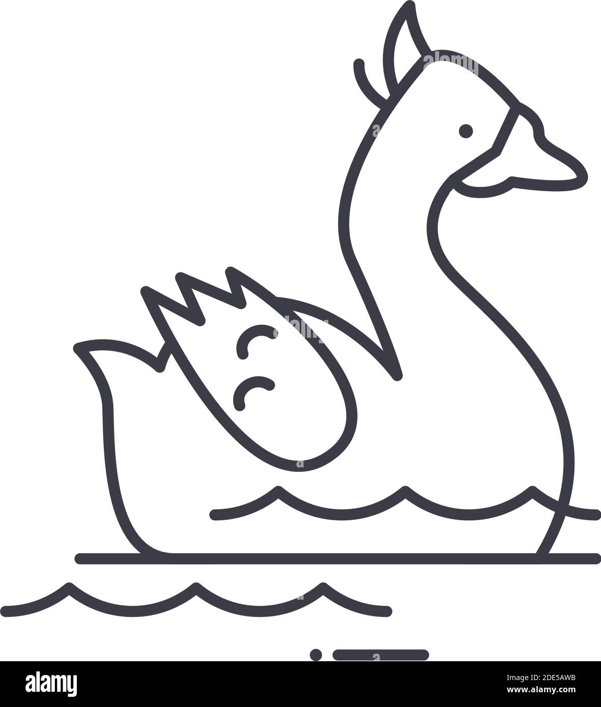 Geese icon, linear isolated illustration, thin line vector, web design ...