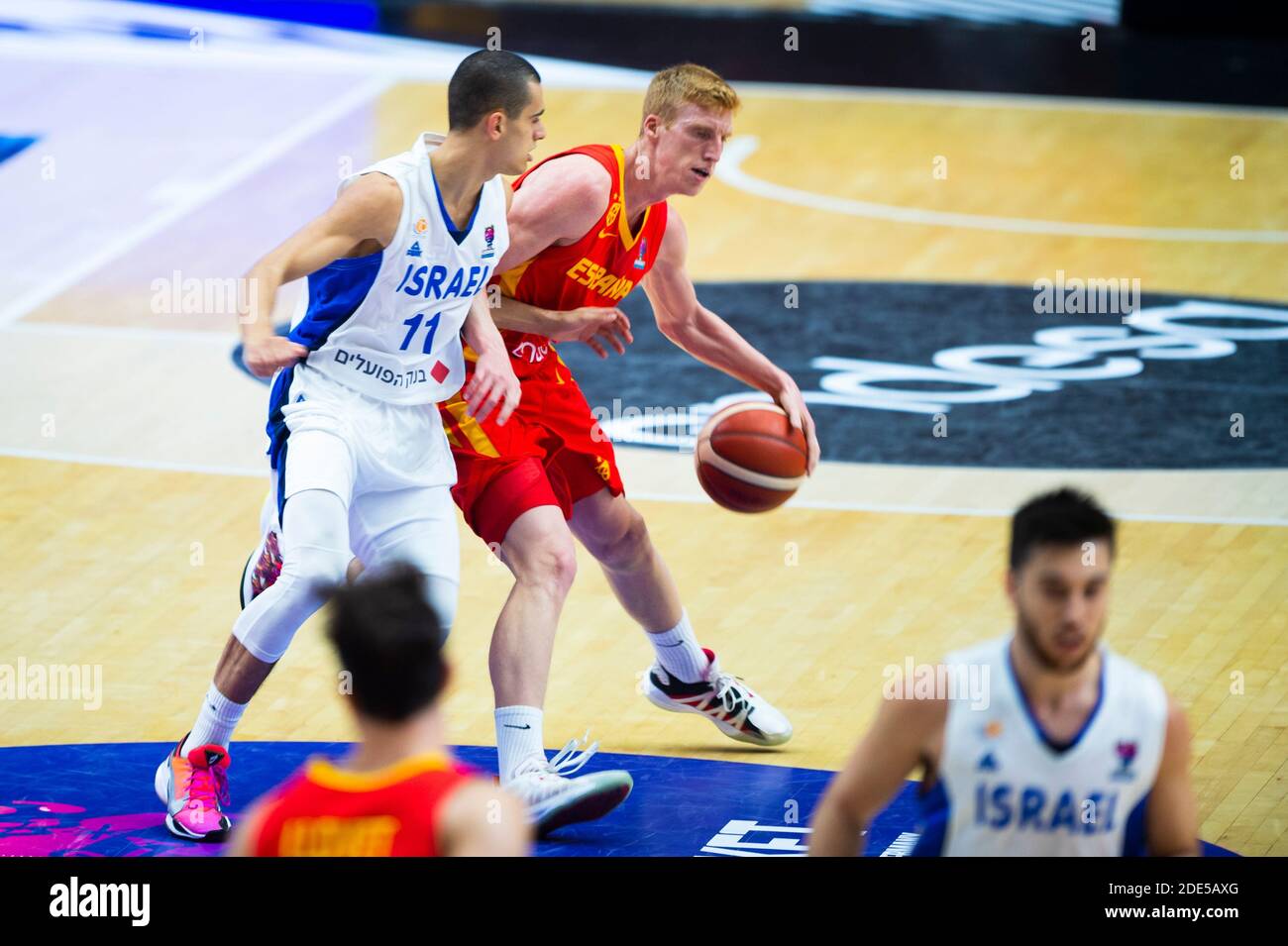 Alberto Díaz of Spain and Bar Timor of Israel in action during the FIBA ...
