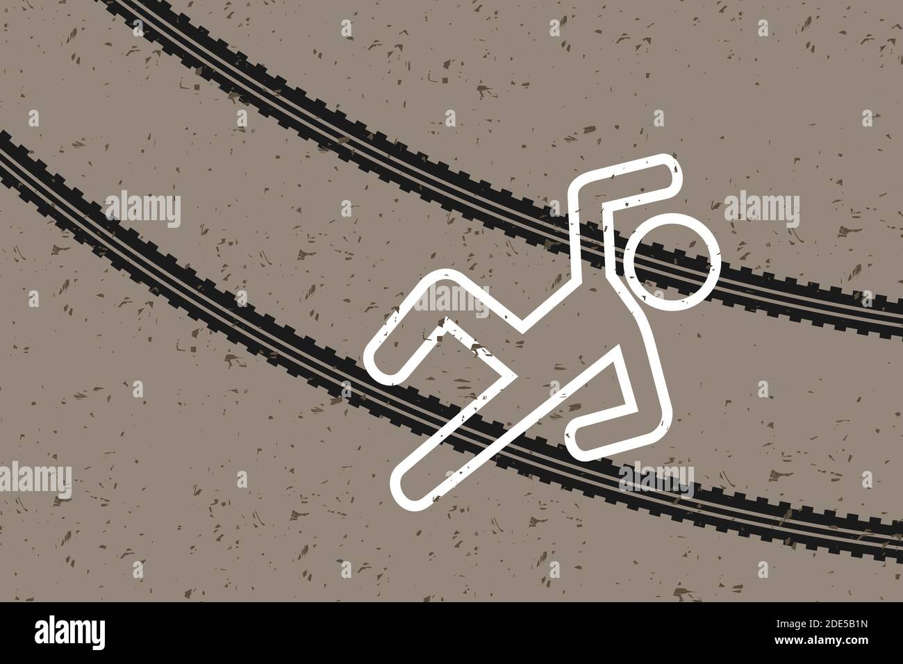 Crime scene - victim and tracks made by tires - pedestrian was hit and ...