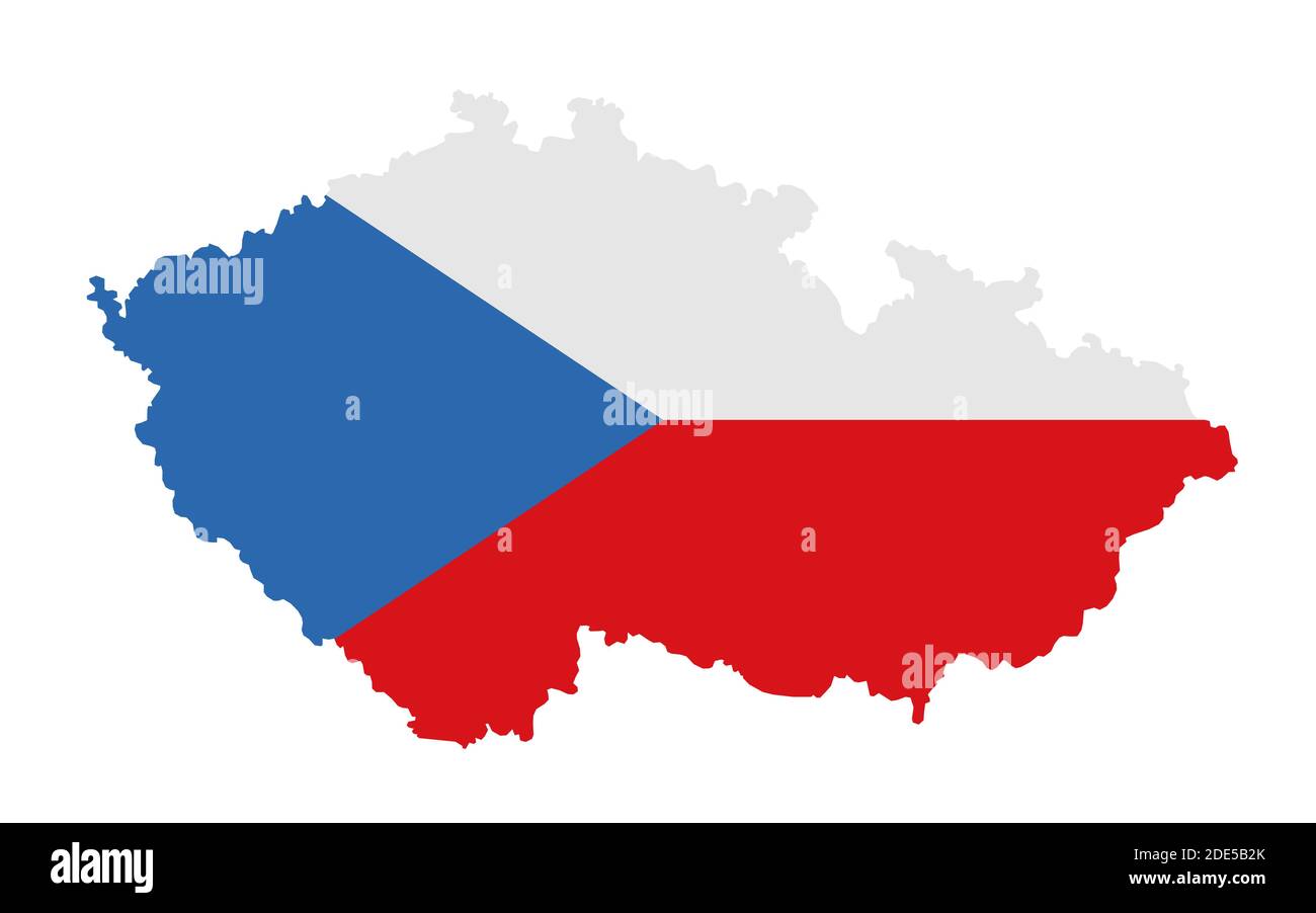 Czech Republic / Czechia - map of the european country. Colors and ...