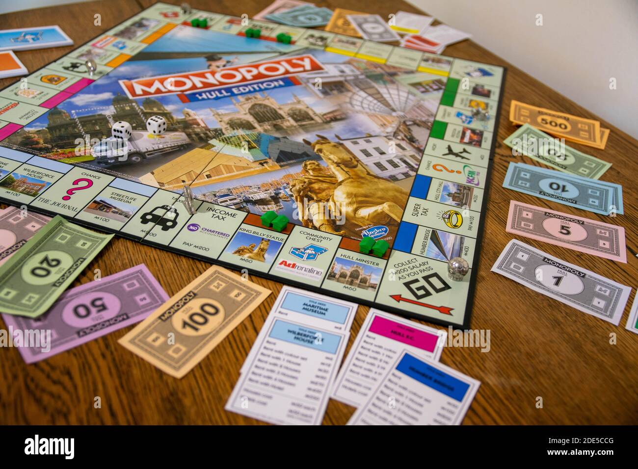 Hull, UK - 5 April 2020: Hull edition of Monopoly, the classic fast ...