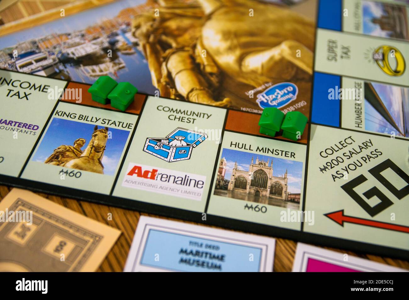 Hull, UK - 5 April 2020: Hull edition of Monopoly, the classic fast ...
