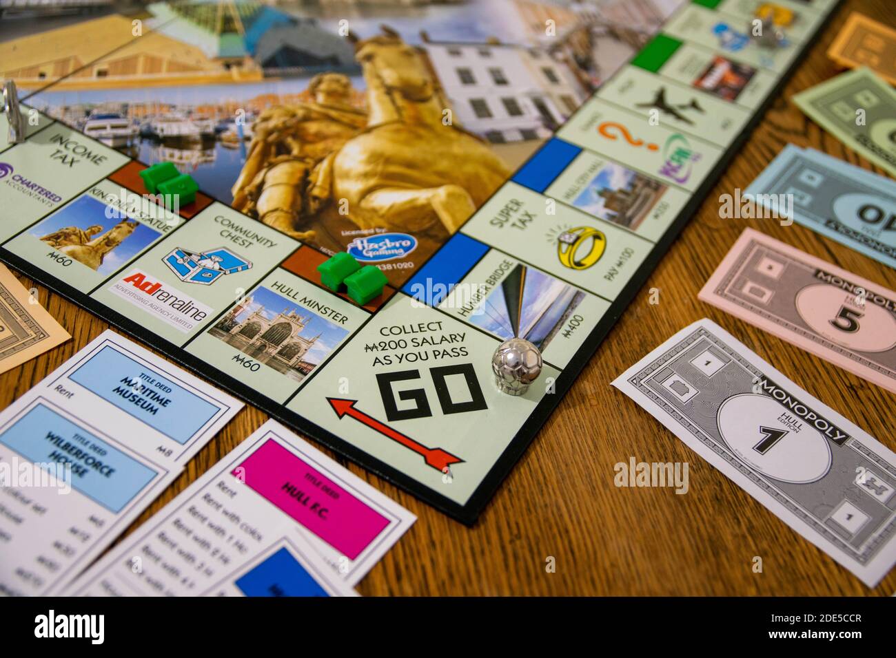 Hull, UK - 5 April 2020: Hull edition of Monopoly, the classic fast ...