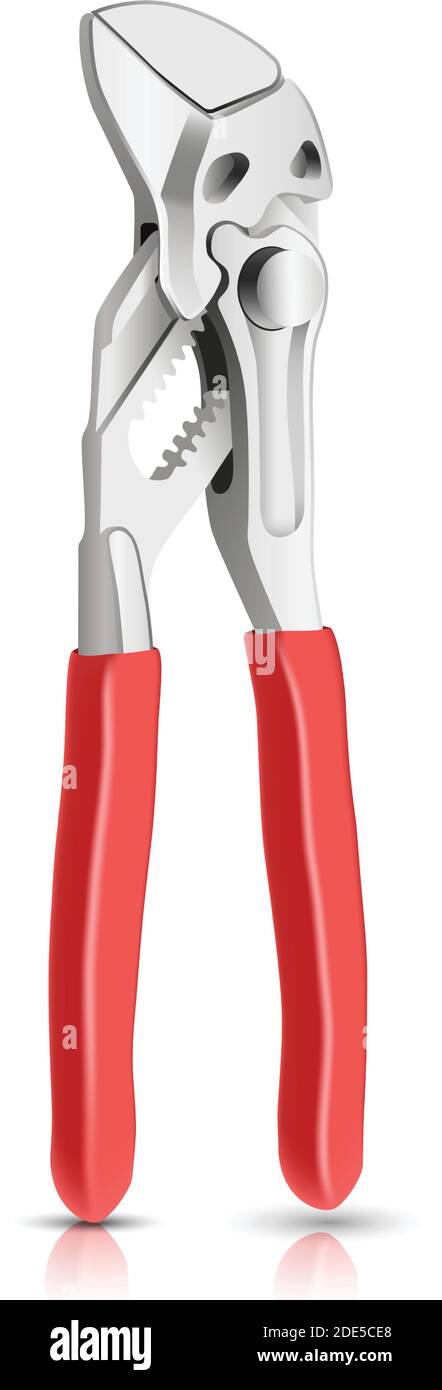 3d realistic vector plumber master instrument wrench with red handles ...