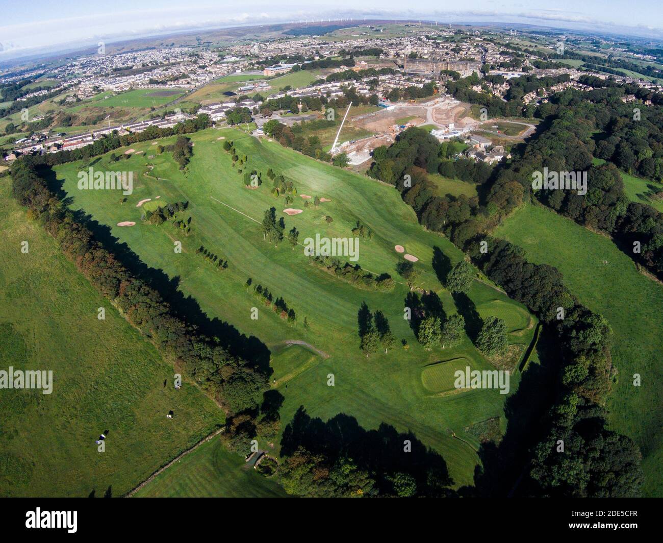 Queensbury Golf Club Drone Yorkshire Stock Photo - Alamy