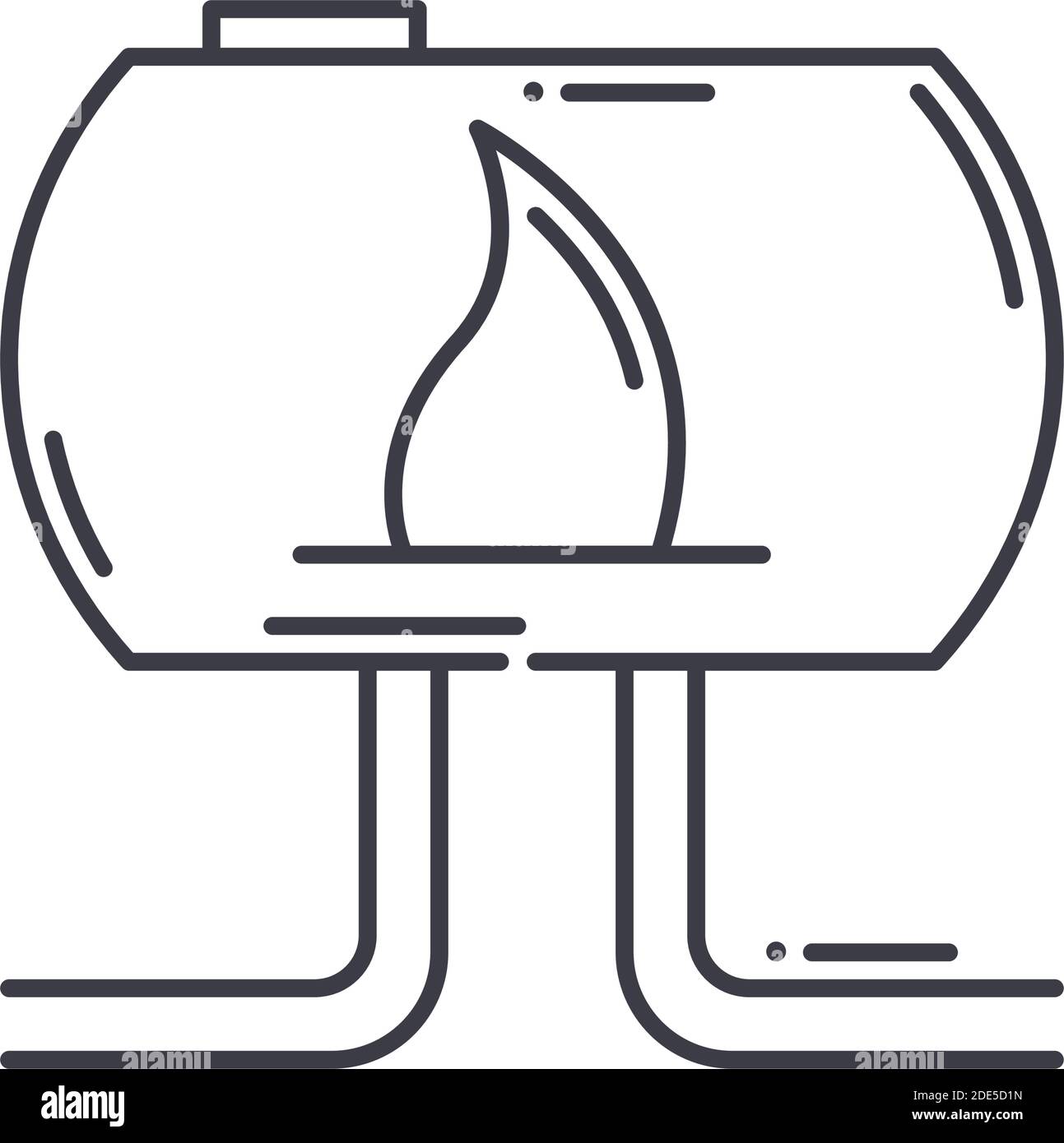 Gas pipeline icon, linear isolated illustration, thin line vector, web ...