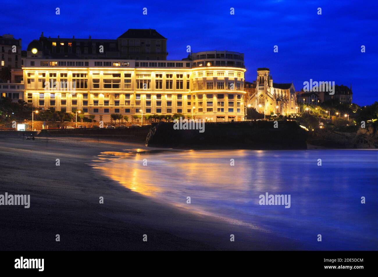 Biarritz beach or Grande Plage and Hotel du Palais Basque Country ...