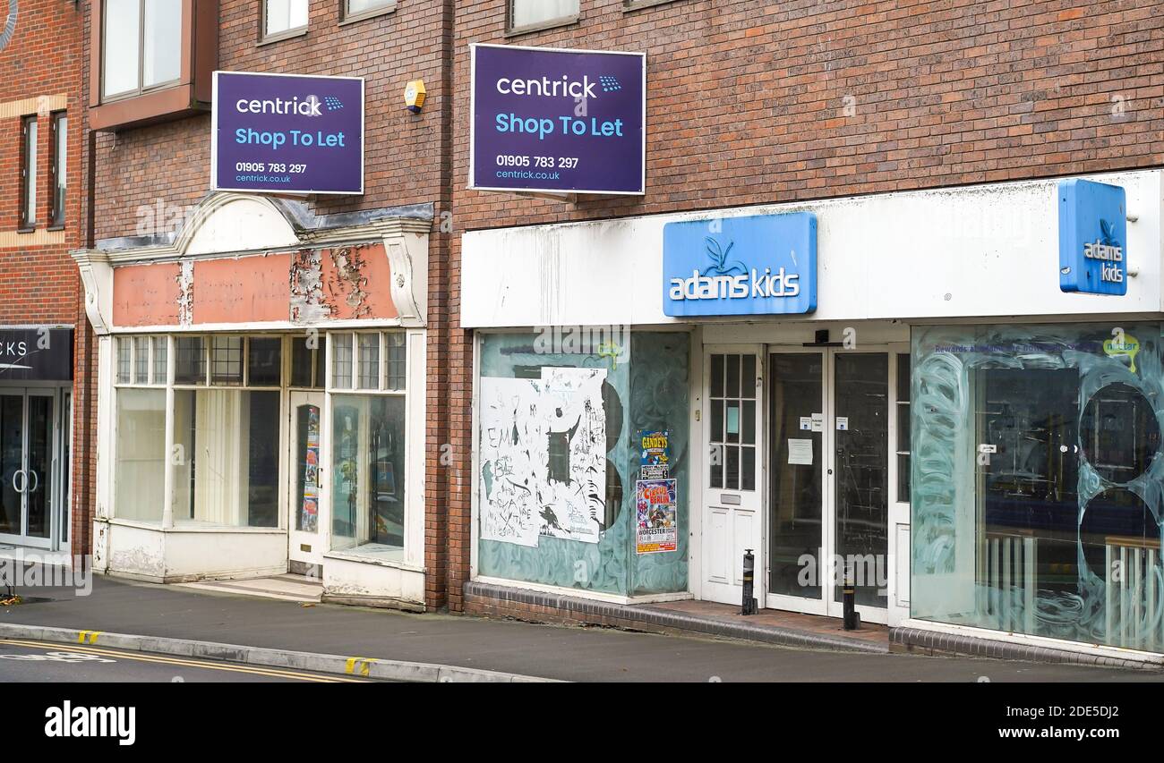 Empty shops in Kidderminster town centre. UK retail on the decline in ...