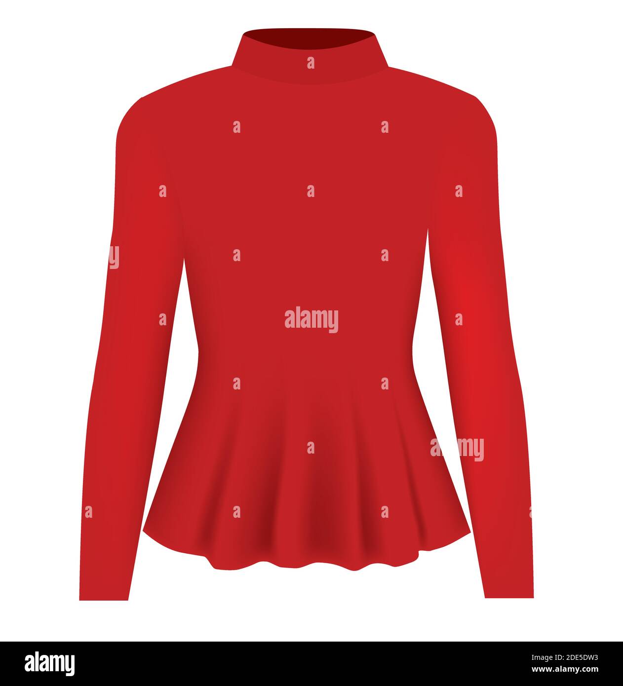 Women red blouse long neck. vector Stock Vector Image & Art - Alamy
