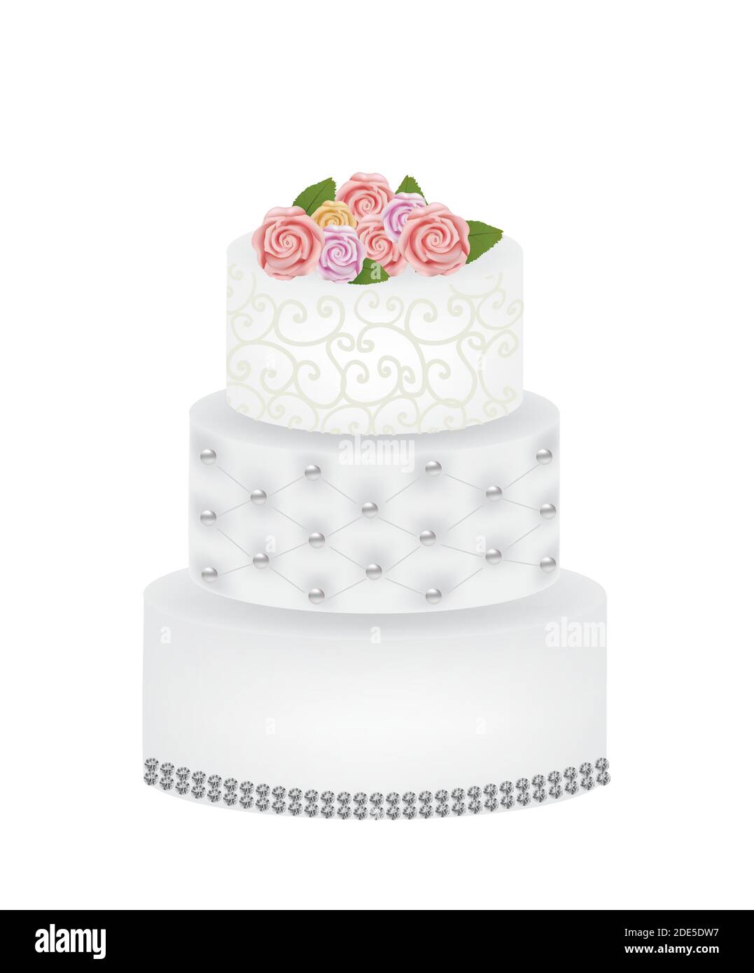 White wedding cake. vector illustration Stock Vector Image & Art - Alamy