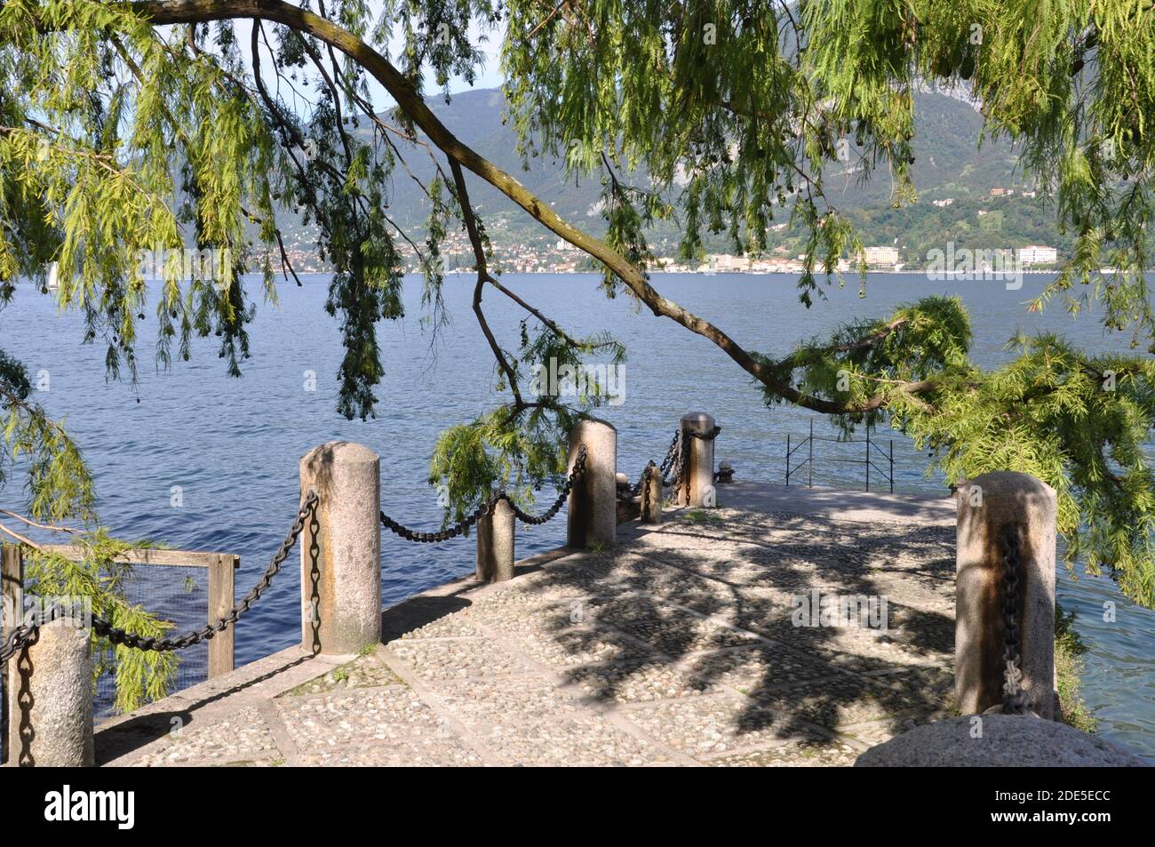 Stone jetty at Lake Como Stock Photo - Alamy