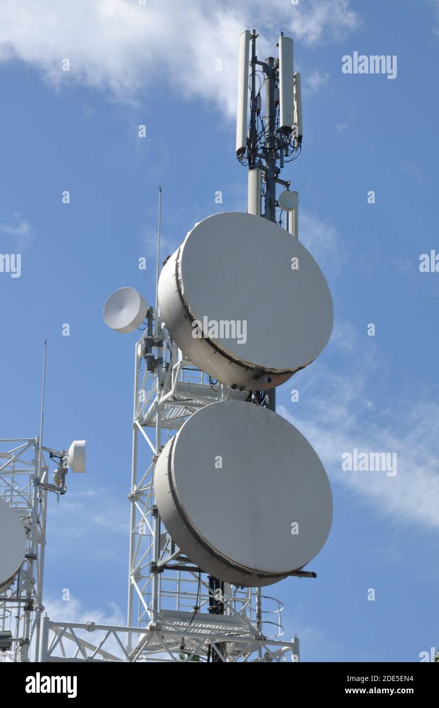 Telecommunication mast with antennas Stock Photo - Alamy