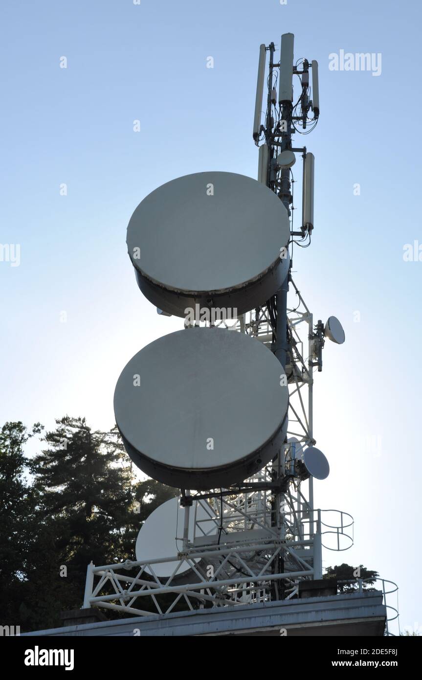 Telecommunication mast with antennas Stock Photo - Alamy