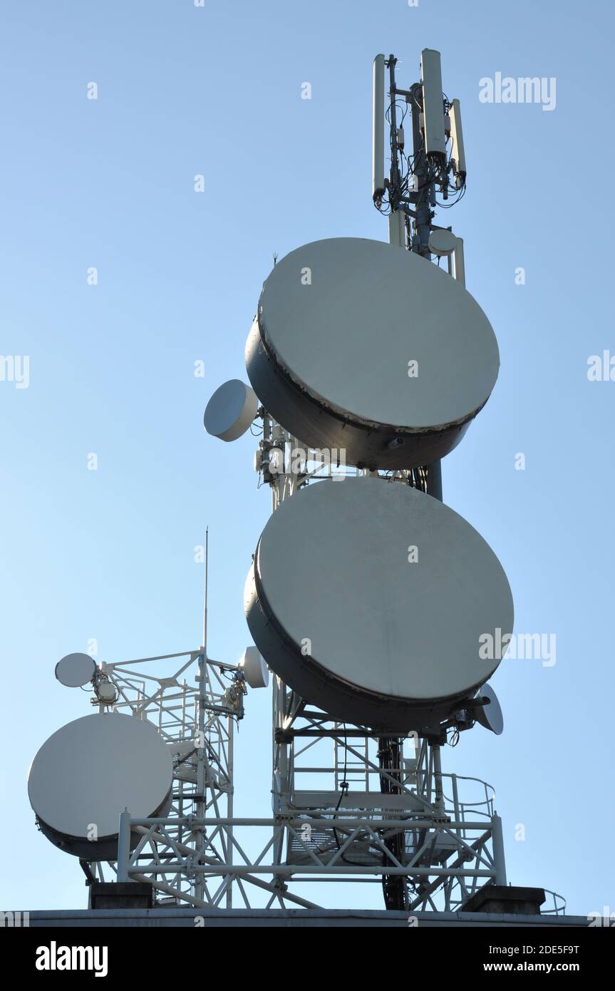 Telecommunication mast with antennas Stock Photo - Alamy