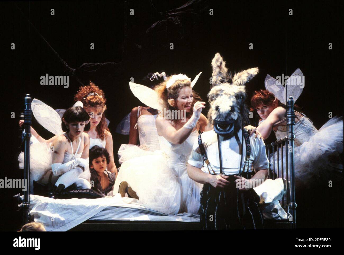 Clare Higgins (Titania), David Troughton (Bottom) with fairies in A ...