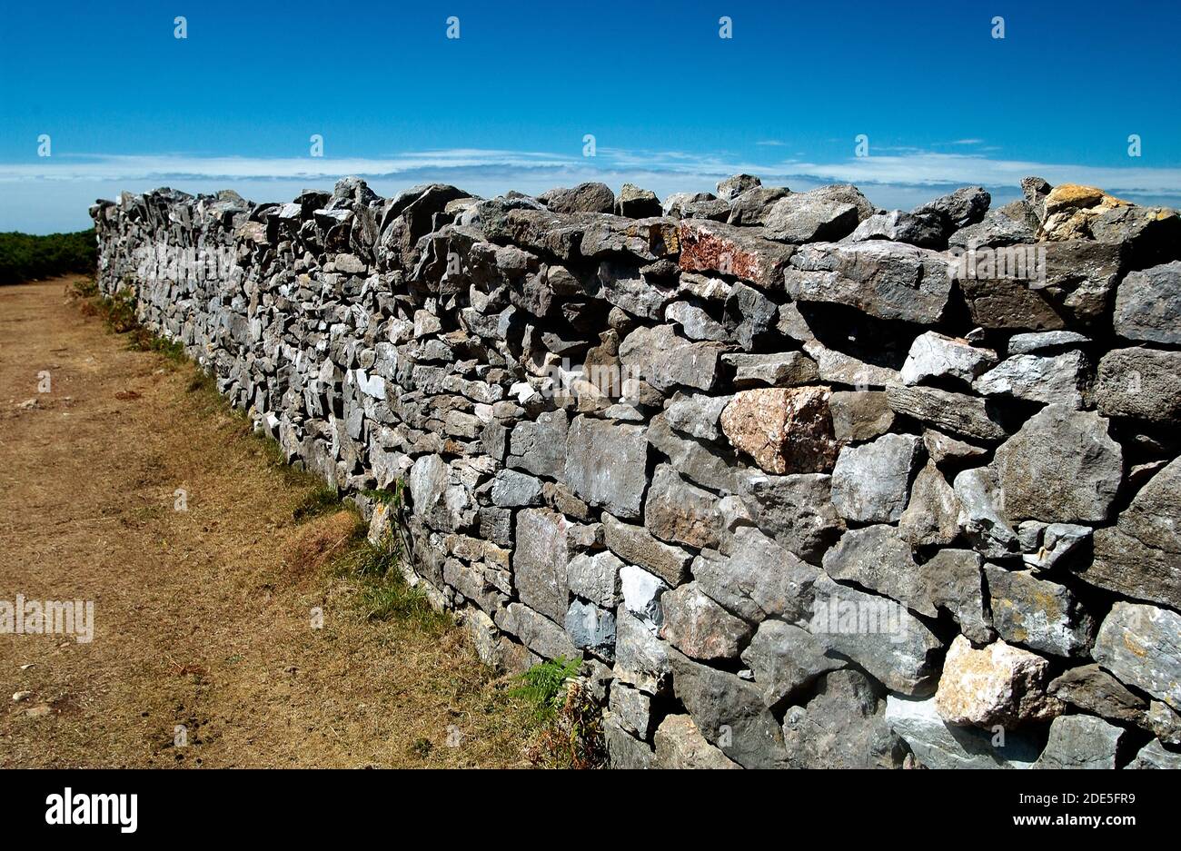 Stone walling on The National Trust's Gower Peninsula, South Wales ...