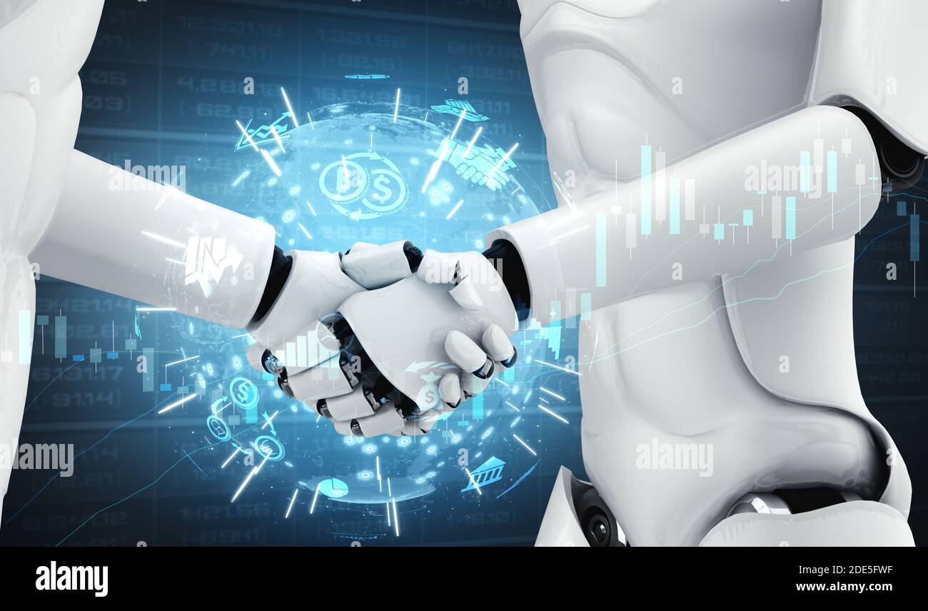 Future financial technology controlled by AI robot using machine learning and artificial ...