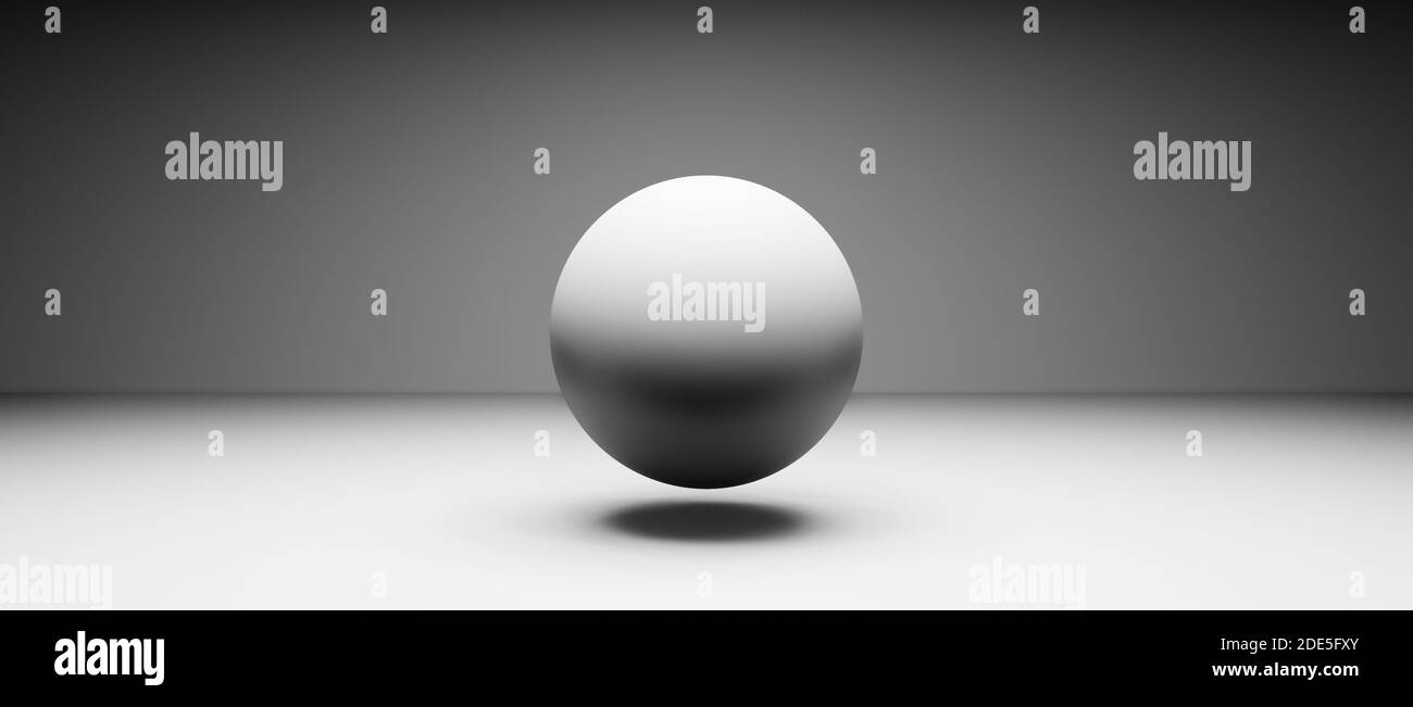 Abstract floating, hovering round sphere, globe or ball in realistic ...