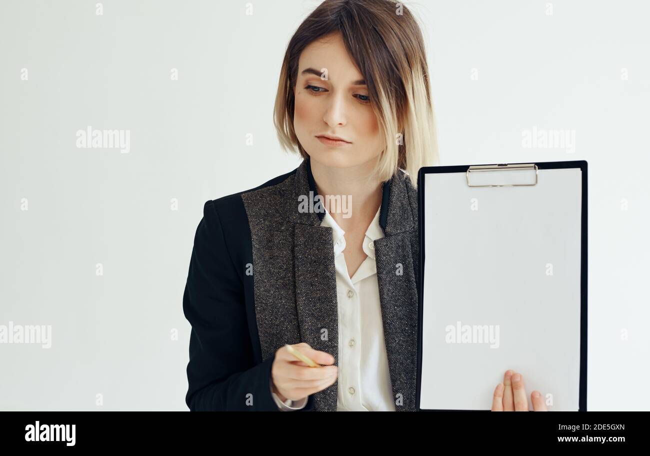 business woman documents office finance manager Work Stock Photo - Alamy