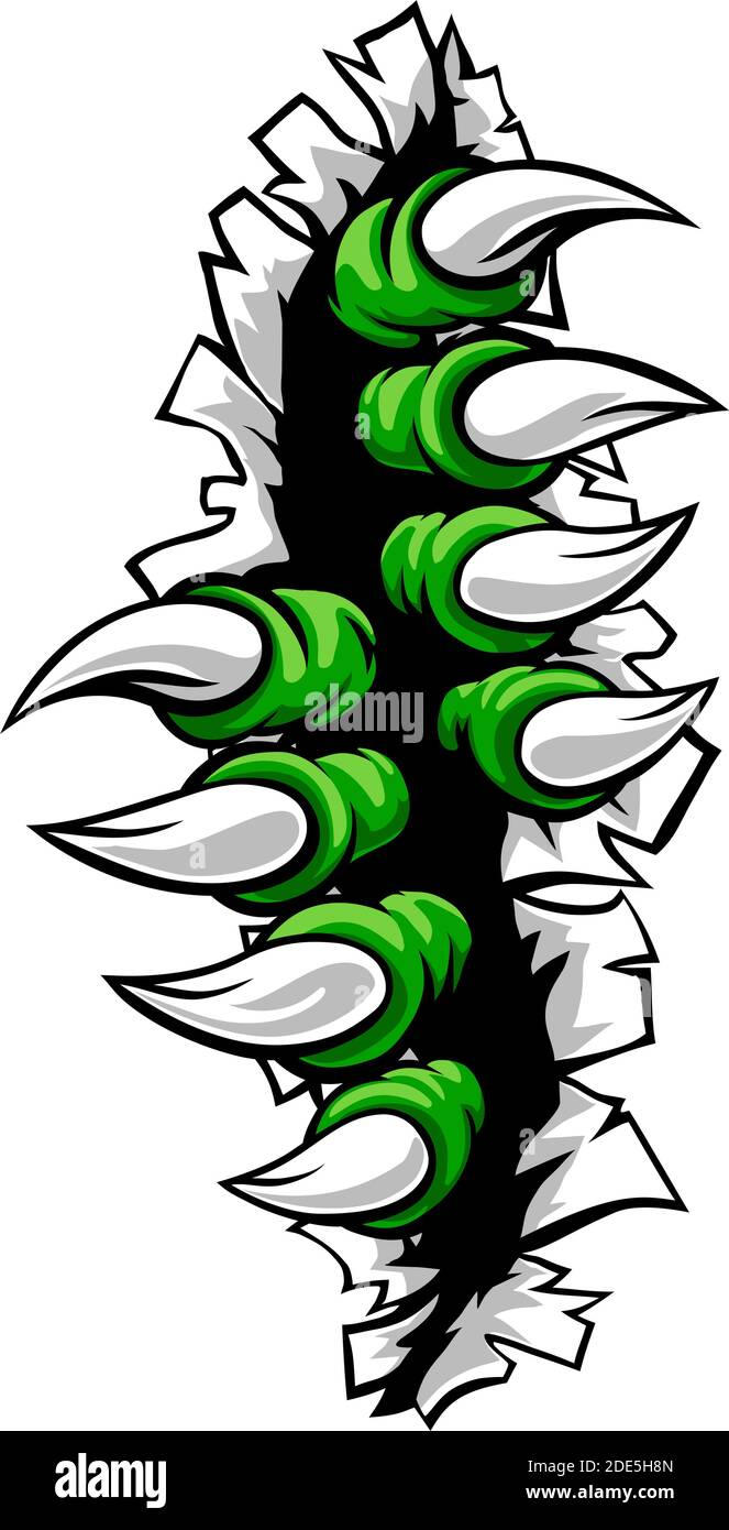 Monster Talon Claws Tearing A Rip Through Wall Stock Vector Image & Art ...
