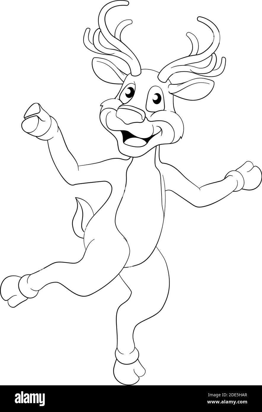 Santa claus deer cartoon Black and White Stock Photos & Images - Alamy