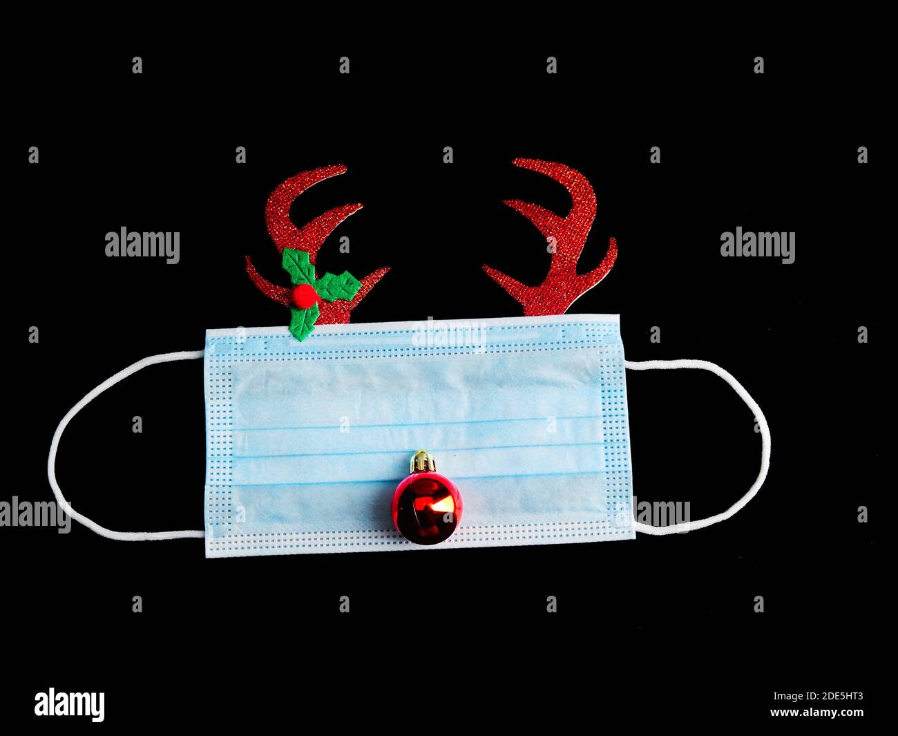 Festive Christmas reindeer made with surgical mask and Christmas ...