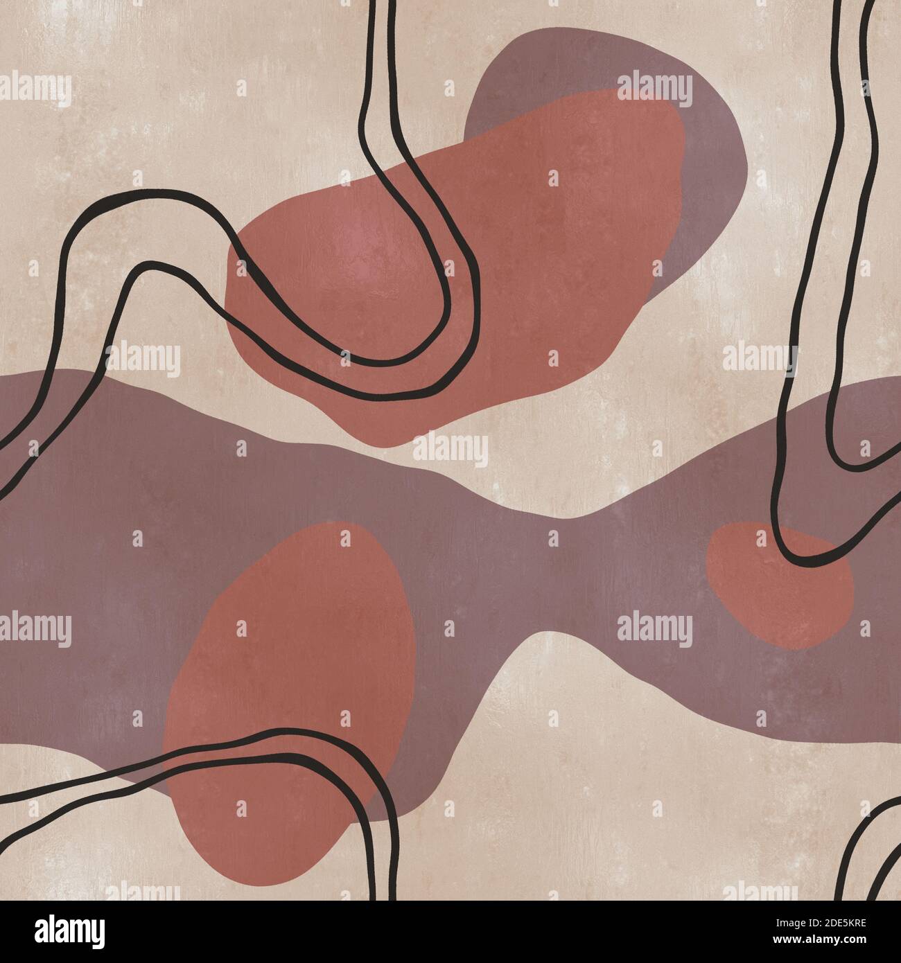 Seamless organic rounded curvy shapes naive design Stock Photo - Alamy