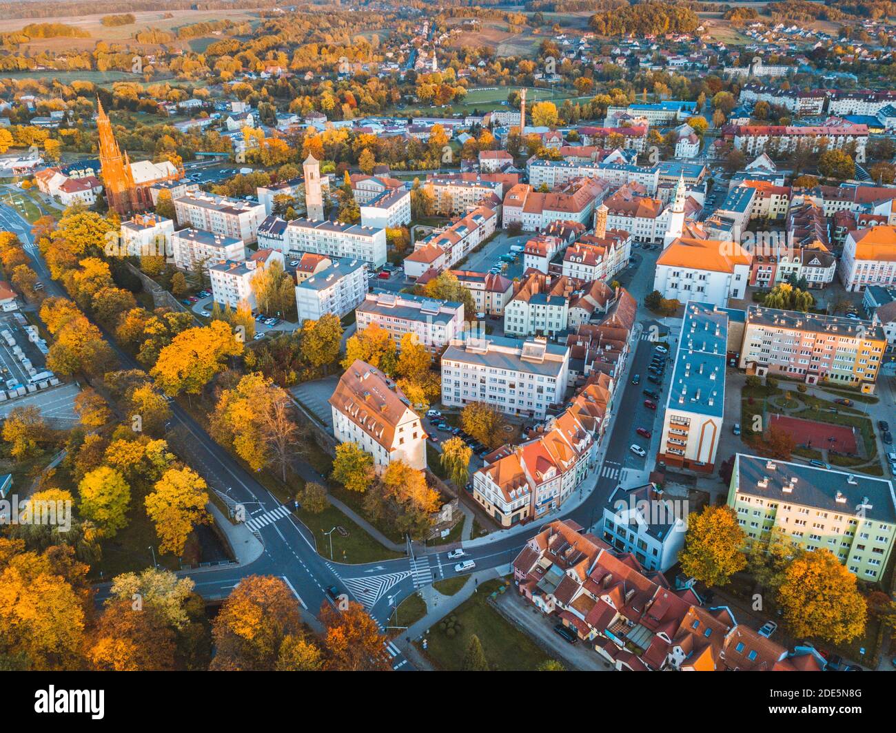 Aerial panorama of Luban. Luban, Lower Silesia, Poland Stock Photo - Alamy