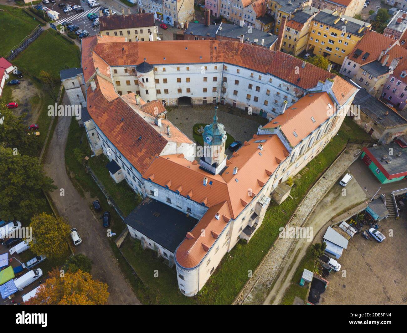 Aerial view of Jawor castle. Jawor, Lower Silesia, Poland Stock Photo ...