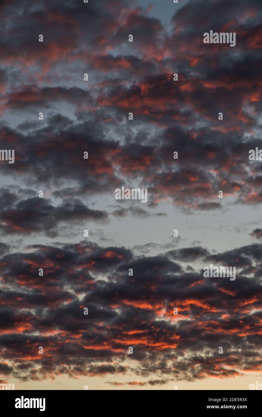 Blue Hour Sunset with Fire Sky I Stock Photo - Alamy