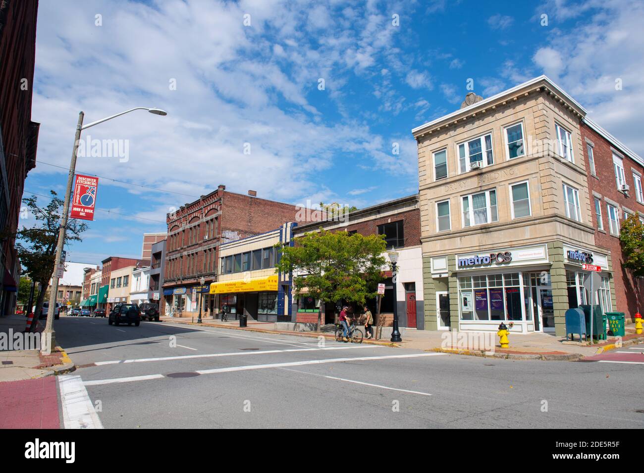 Historic commercial buildings on Main Street at Blossom Street in ...