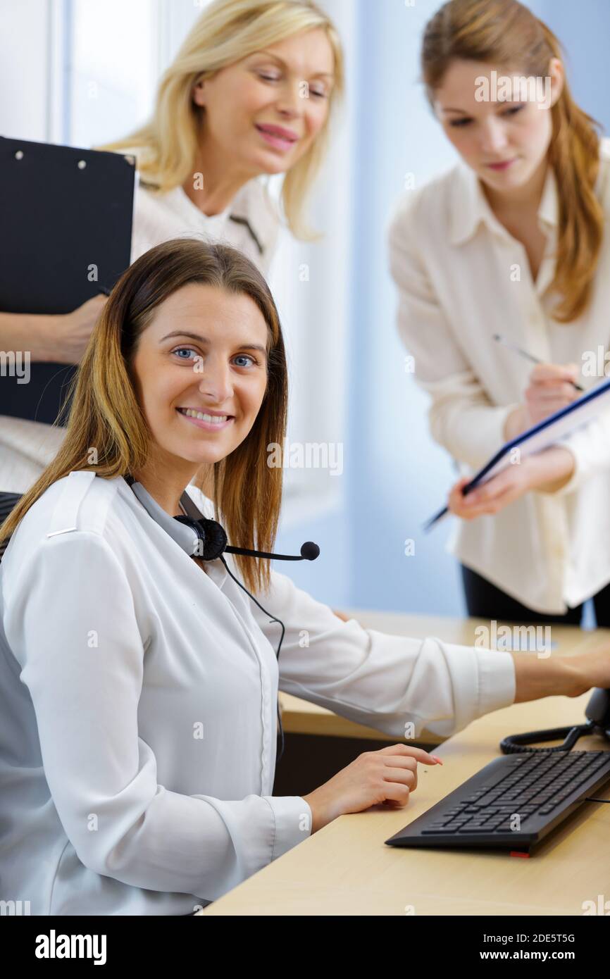 woman secretary in a modern office Stock Photo - Alamy