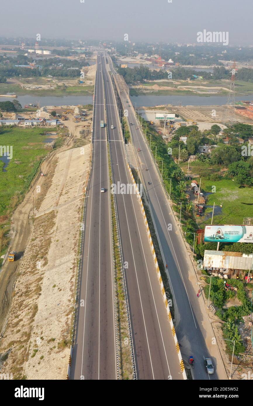 Dhaka, Bangladesh - November 28, 2020: The 54.7km four-lane Dhaka-Mawa ...