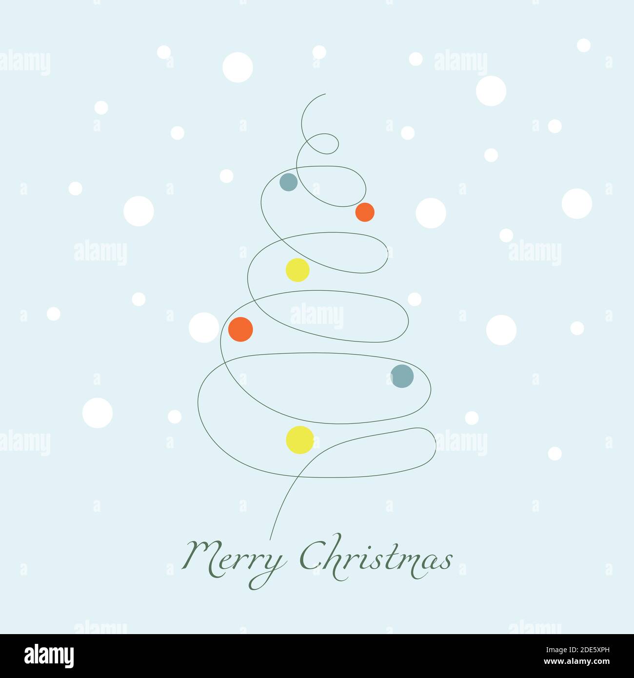 Traditional Christmas tree. Stylized Christmas tree. Christmas card ...