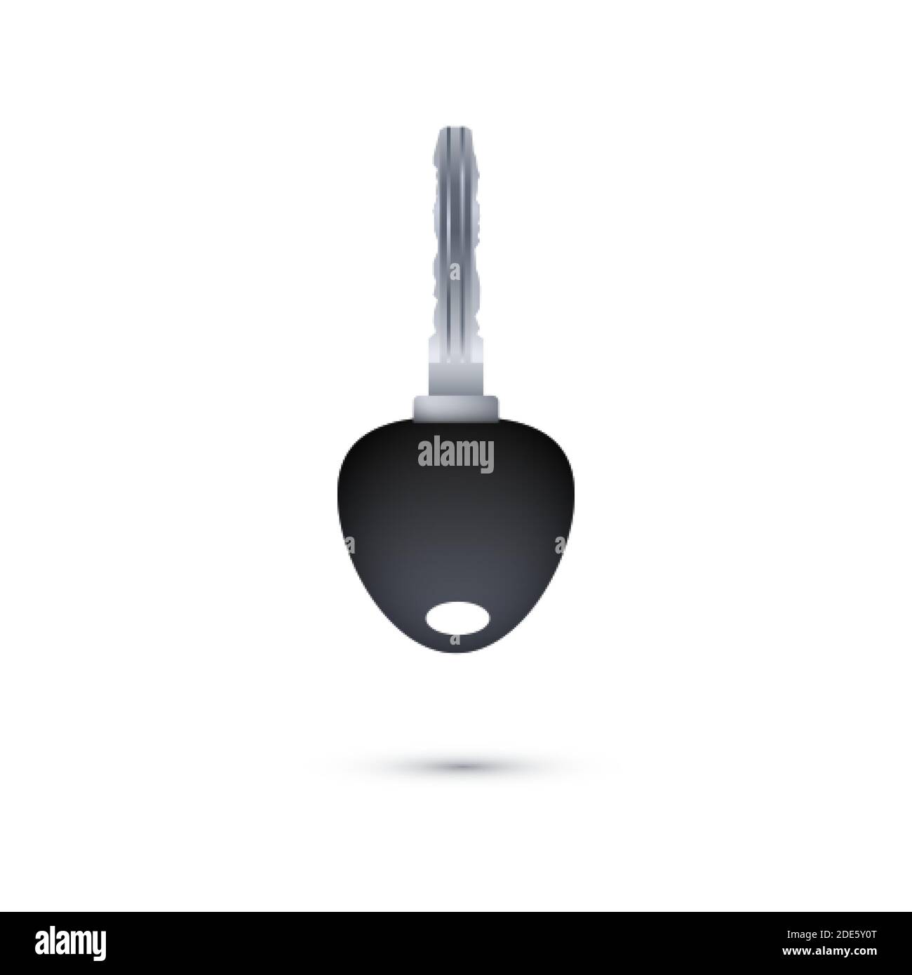 Metallic realistic key with plastic handle. Vector illustration on ...