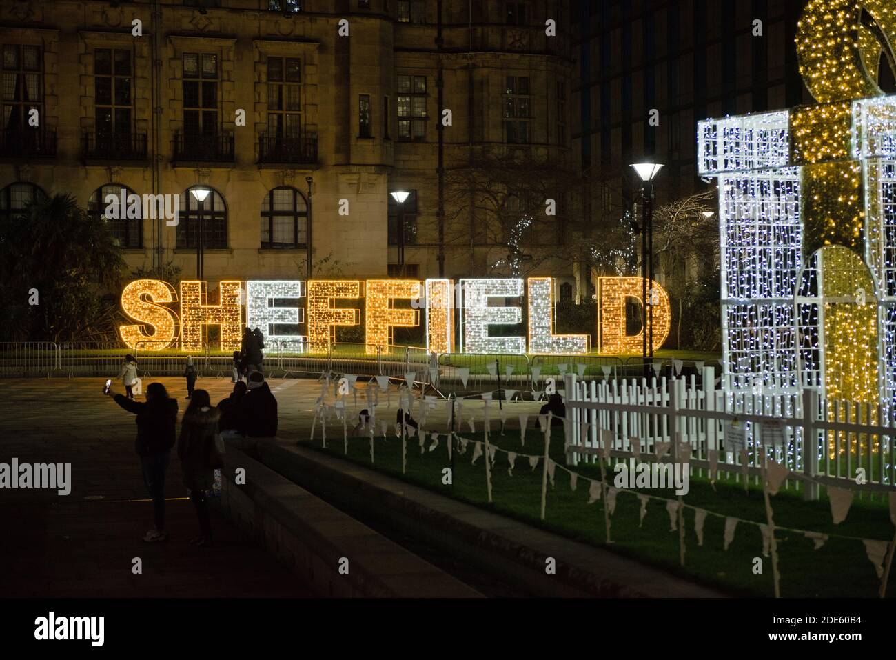 Sheffield, United Kingdom, 27th November, 2020: City center christmas ...