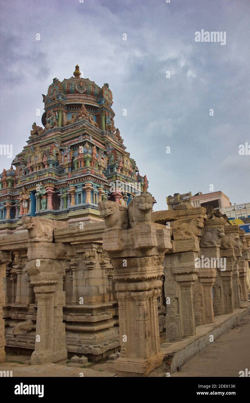 Madurai, India - November 02, 2018: A hindu place of worship. Interior ...