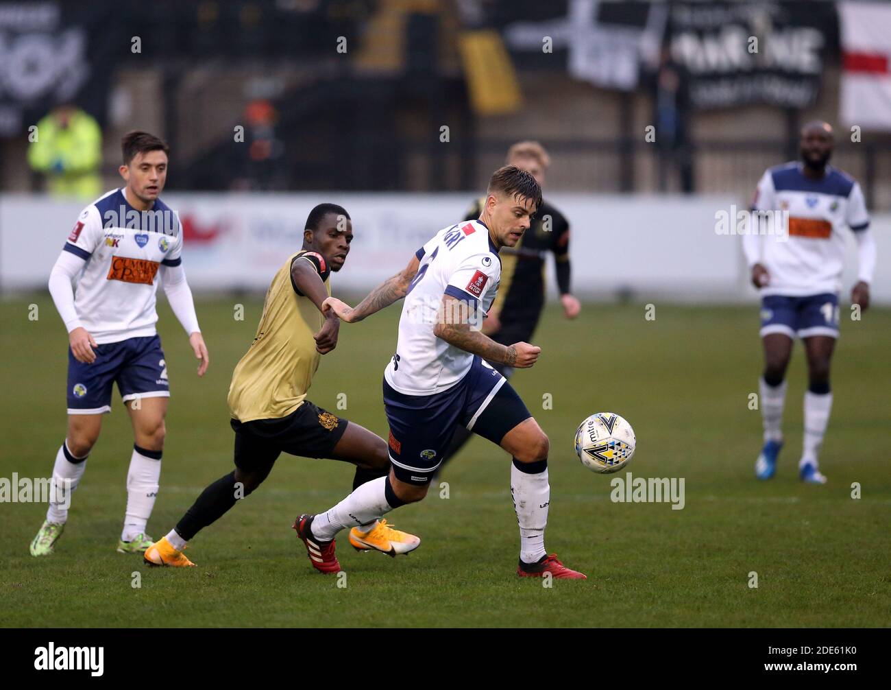 Marine’s Neil Kengni and Havant And Waterlooville’s Sam Magri (right ...