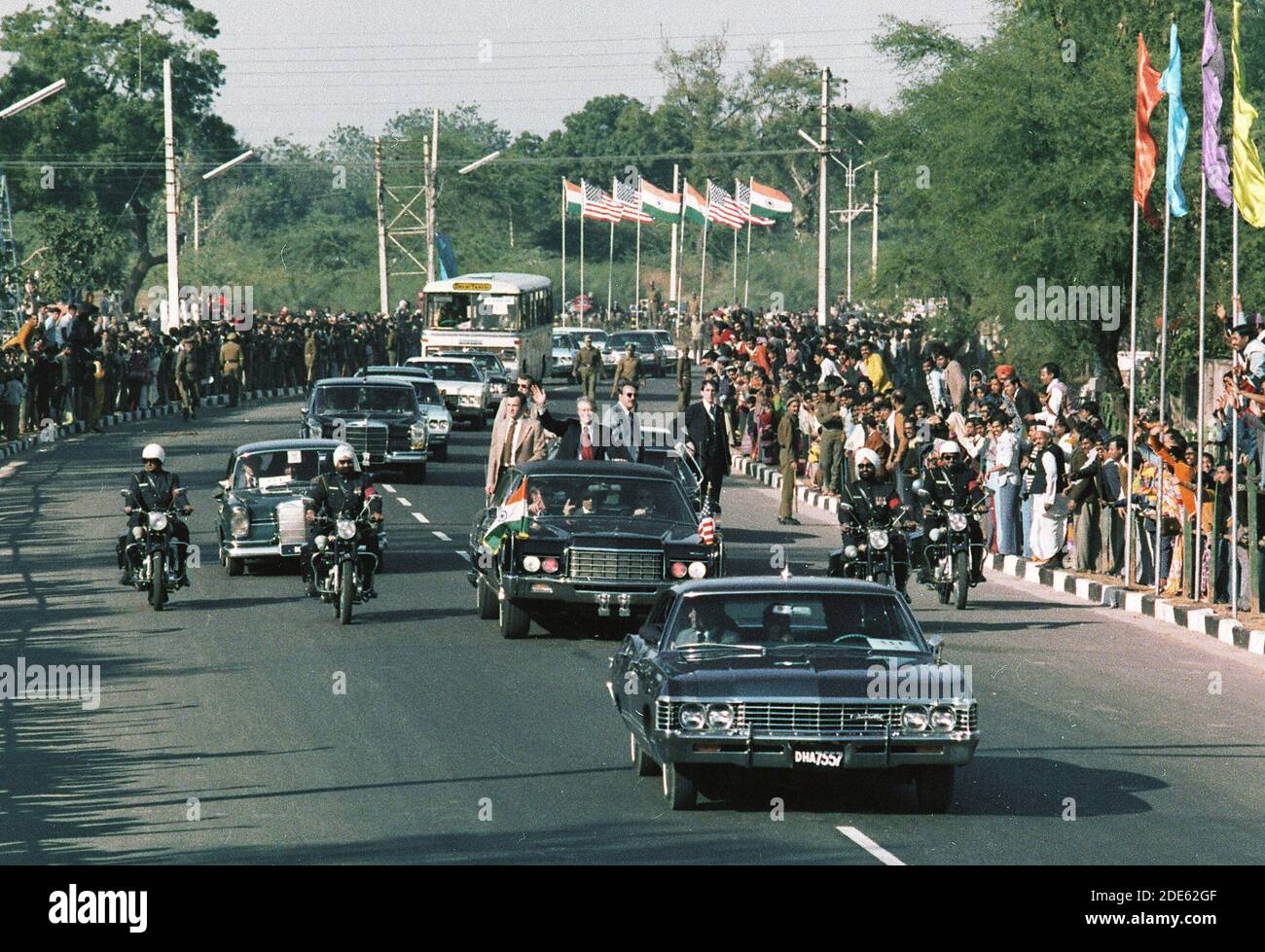 "Motorcade with Jimmy Carter during his visit to New Delhi, India. ca ...