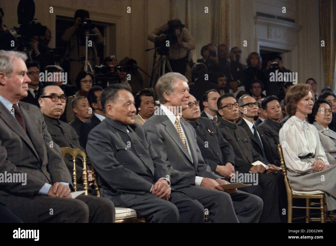 Deng Xiaoping and Jimmy Carter during Sino-American signing ceremony ...