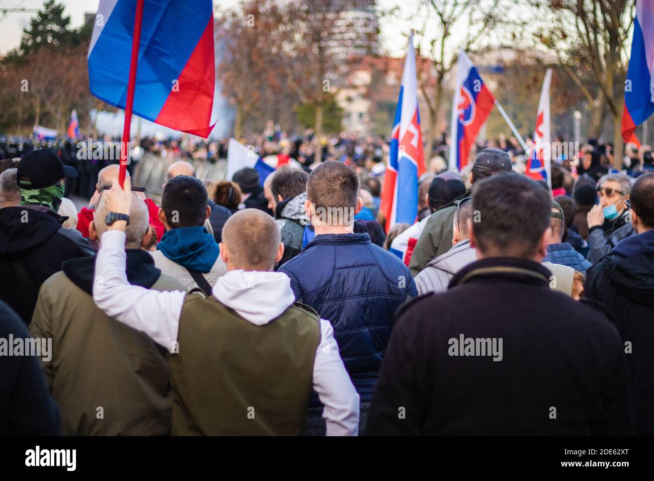 Crowd people slovak flags hi-res stock photography and images - Alamy