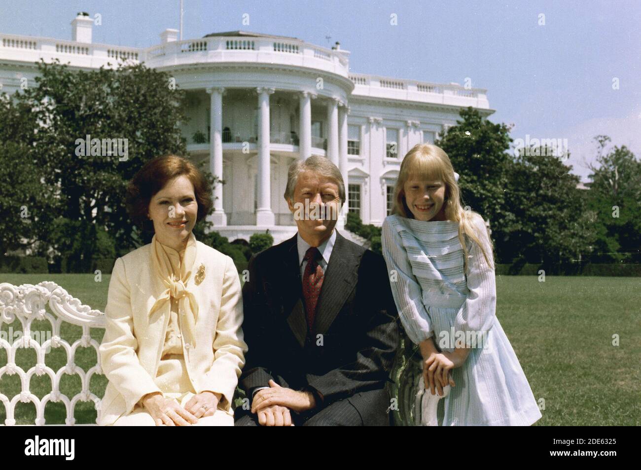 Rosalynn Carter Jimmy Carter and Amy Carter on the south lawn in front ...
