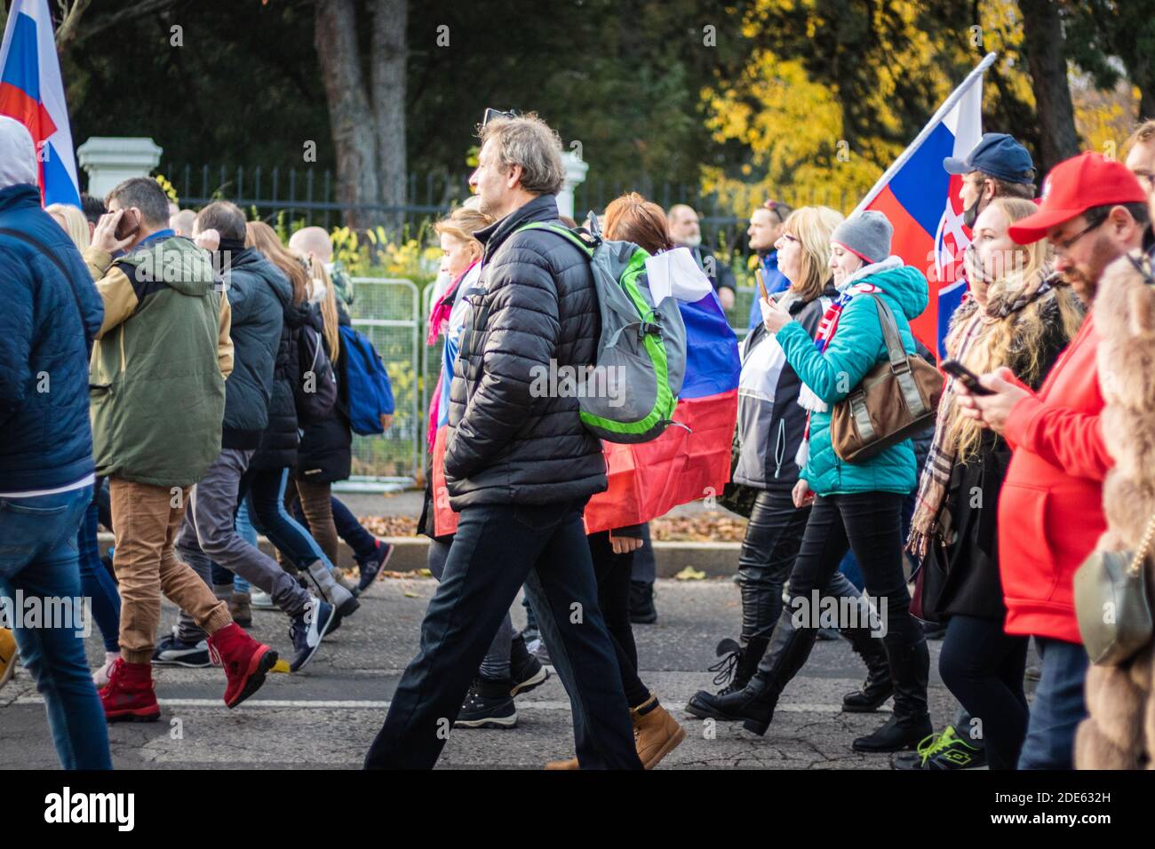 Crowd walking street police officer hi-res stock photography and images ...
