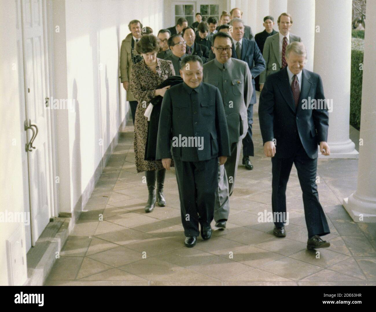 Deng Xiaoping and Jimmy Carter make their way to the Oval Office. ca ...