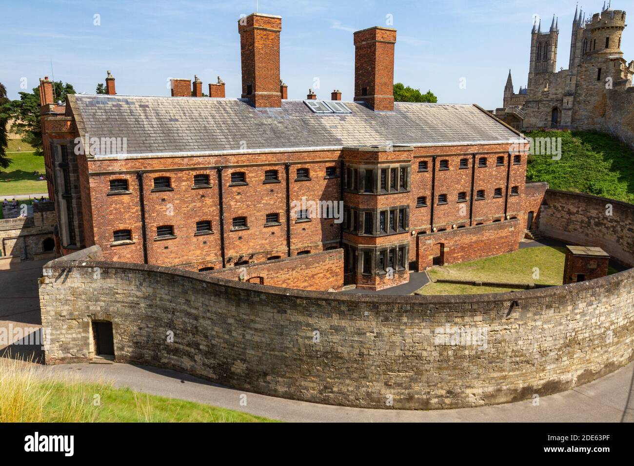 The Victorian Prison viewed from the Lincoln Castle Walkway, Lincoln ...