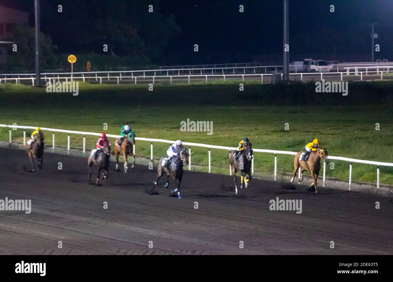 Horse racing at the Metroturf hippodrome in Tanauan, Batangas ...