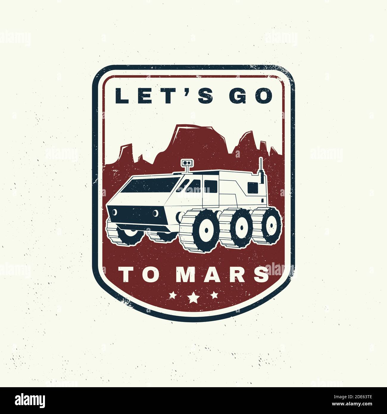 Lets go to mars logo, badge, shirt, t, design, print. Vector ...