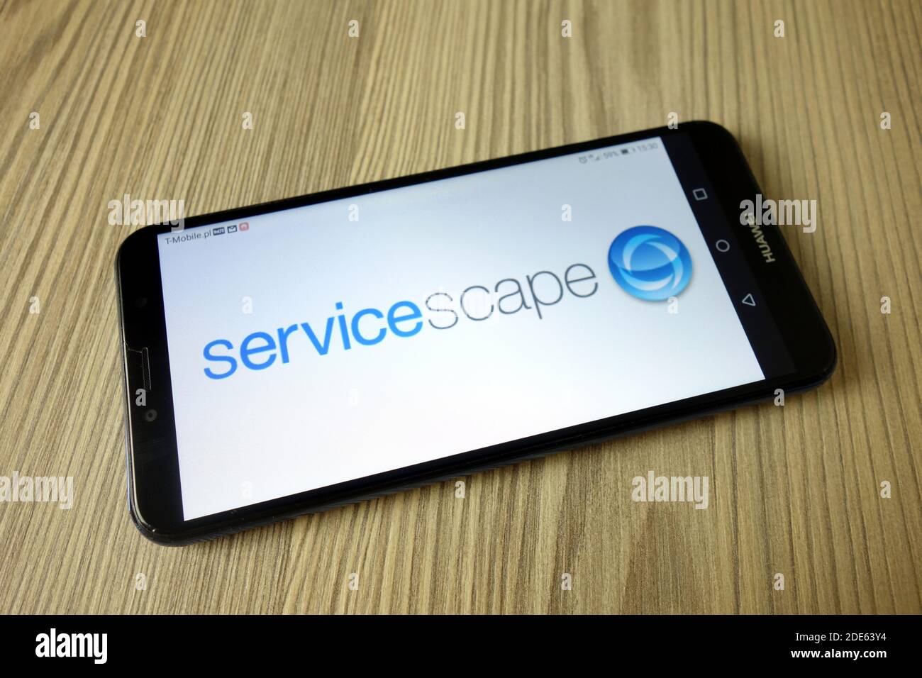 KONSKIE, POLAND - November 04, 2020: Servicescape logo on mobile phone ...